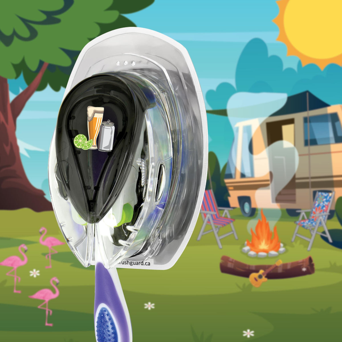 Toothbrush Protector With Cocktail Sticker | BrushGuard